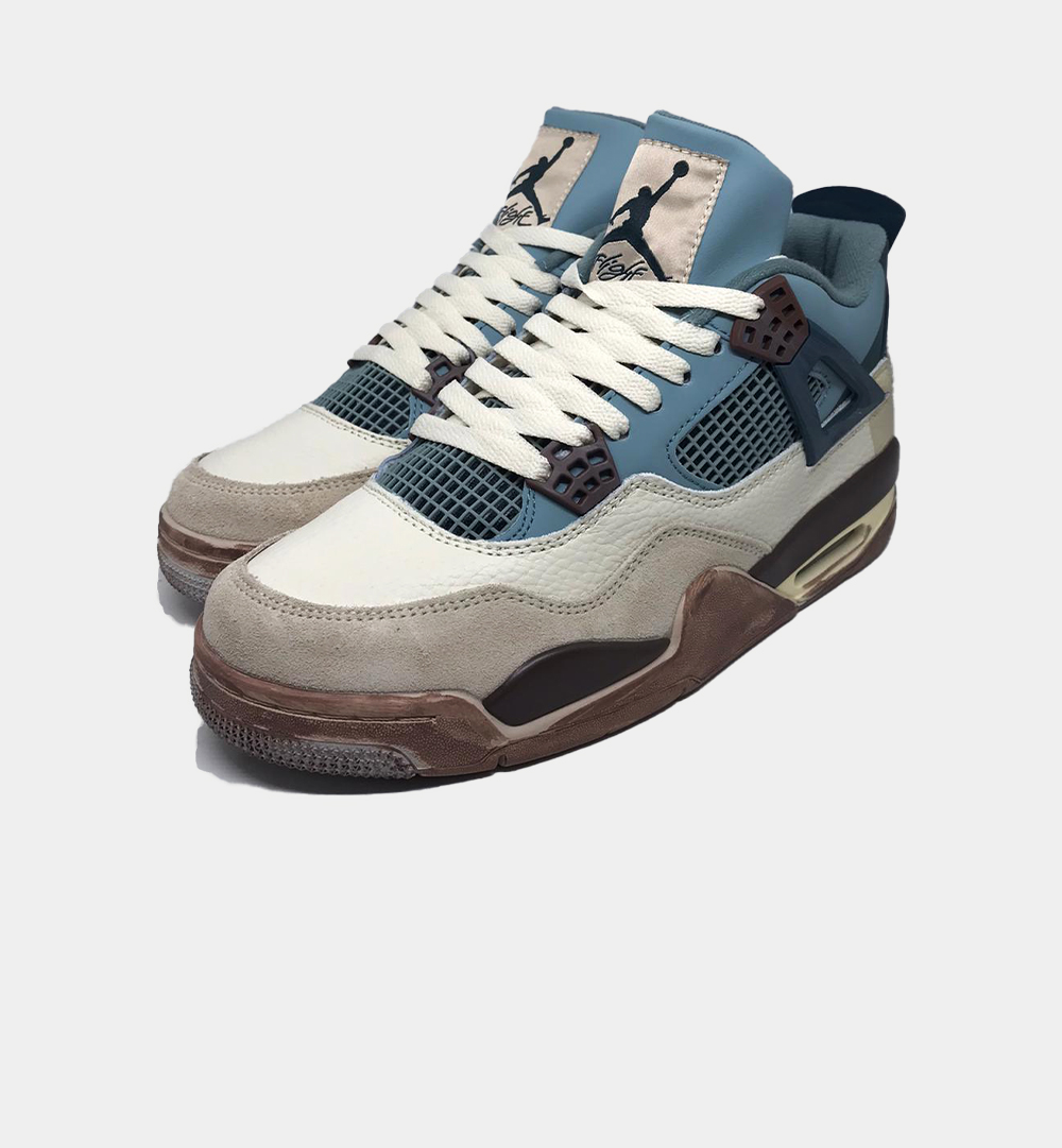 Nike Air Jordan Retro 4 Blue And White Snorlax Custom - Marka Outlet Online